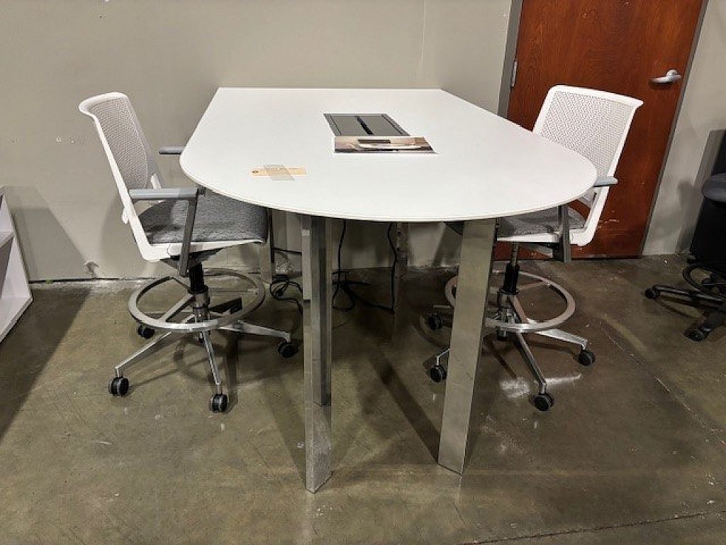 Hightop Haworth Meeting Oval table with power… | Workplace Furniture